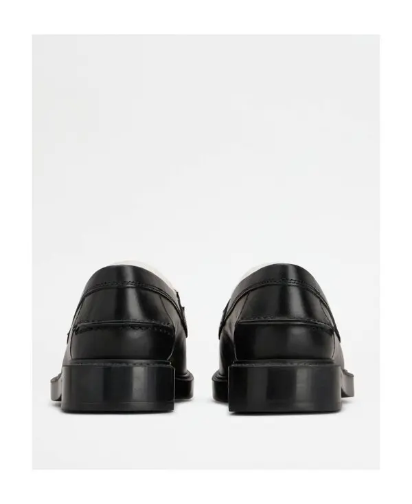 TOD'S Logo Plaque Loafers With Sheepskin Inlay - Multicolor