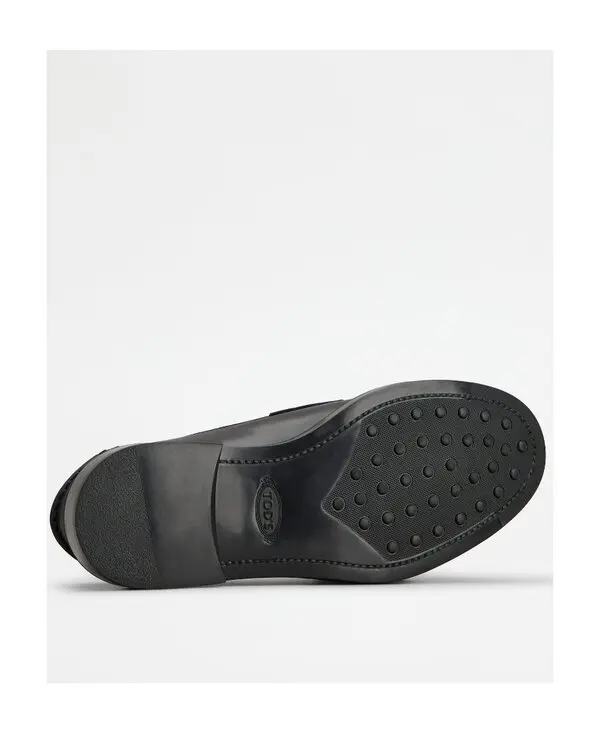 TOD'S Logo Plaque Loafers With Sheepskin Inlay - Multicolor