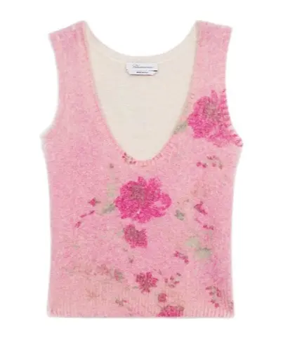 Blumarine Rose Printed Knitted Top