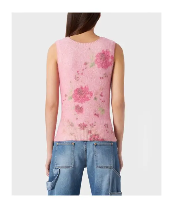 Blumarine Rose Printed Knitted Top