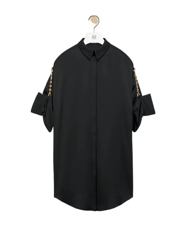 Loewe Short-sleeved Midi Shirt Dress With Chain Detail