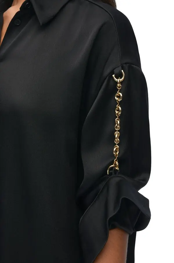 Loewe Short-sleeved Midi Shirt Dress With Chain Detail