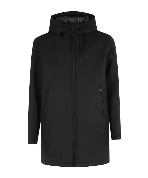 Herno Long Hooded Drawstring Coat - Black