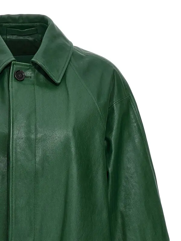 Burberry Long-sleeved Leather Coat
