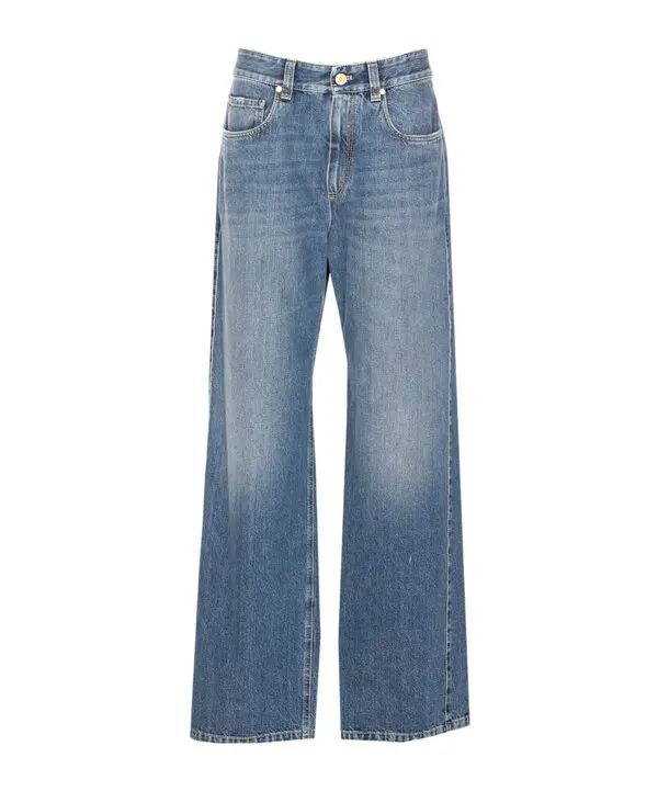 Brunello Cucinelli Logo Patch Boyfriend Jeans