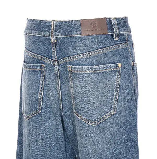 Brunello Cucinelli Logo Patch Boyfriend Jeans