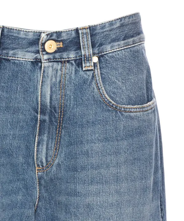 Brunello Cucinelli Logo Patch Boyfriend Jeans
