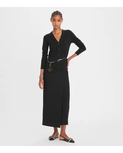 Tory Burch Button-up V-neck Cardigan - Black
