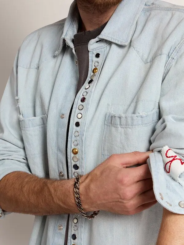 GOLDEN GOOSE Logo Patch Buttoned Shirt