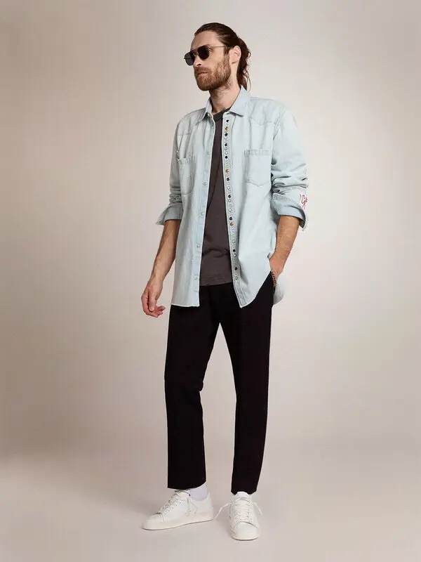 GOLDEN GOOSE Logo Patch Buttoned Shirt