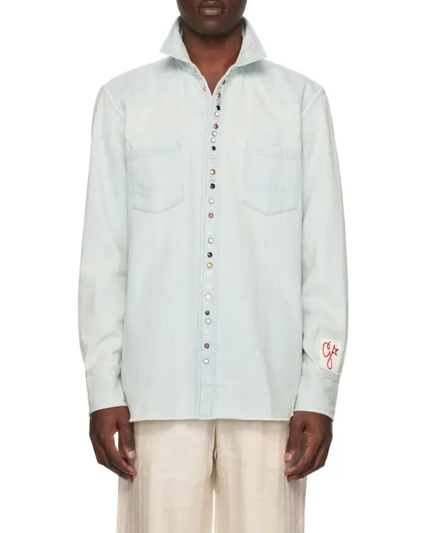 GOLDEN GOOSE Logo Patch Buttoned Shirt
