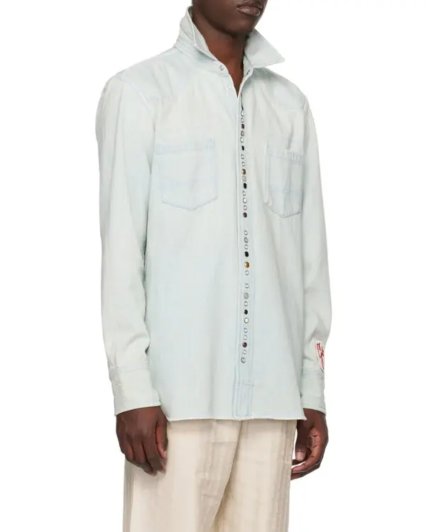 GOLDEN GOOSE Logo Patch Buttoned Shirt