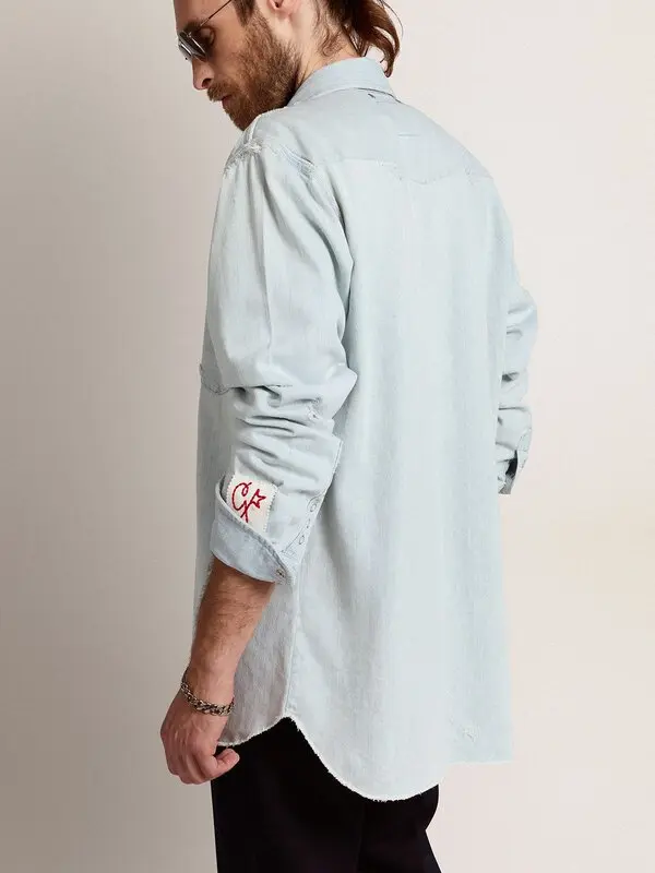 GOLDEN GOOSE Logo Patch Buttoned Shirt