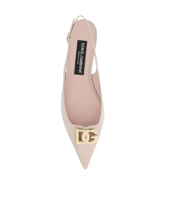 Dolce & Gabbana Dg Plaque Slingback Flats