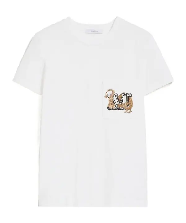Max Mara Logo Embellished Crewneck T-shirt - White