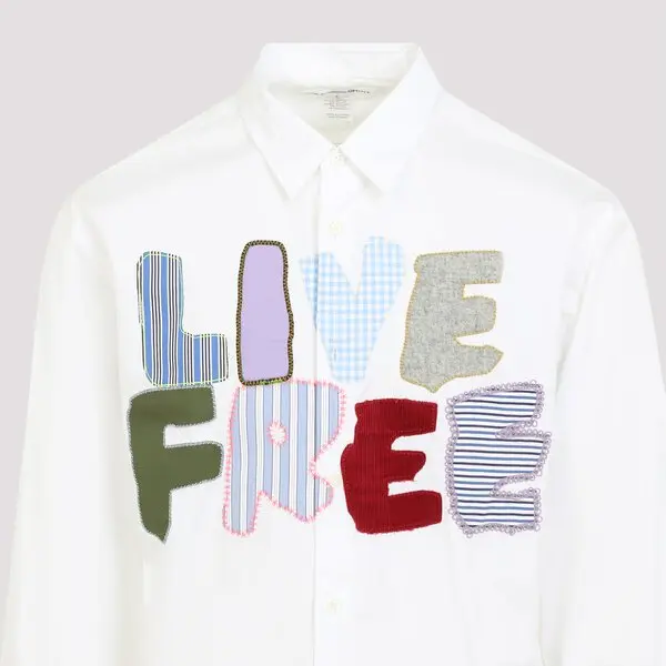 Comme Des Garçons Comme Des Garons Shirt Live Free Patch Long-sleeved Shirt