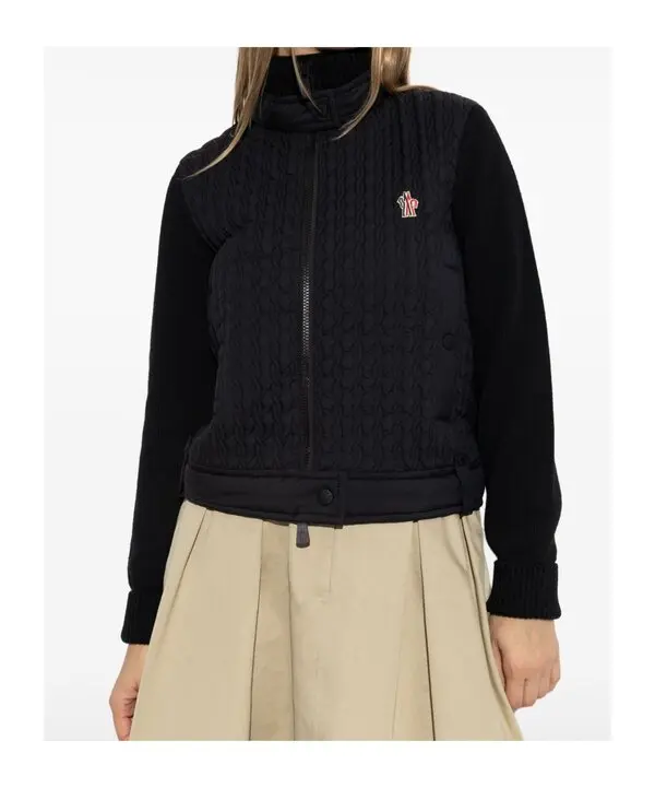 Moncler High Neck Quilted Cardigan
