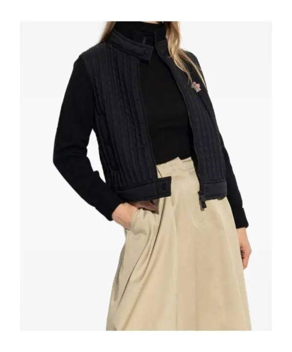 Moncler High Neck Quilted Cardigan