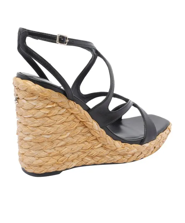 JIMMY CHOO Ayla 110 Wedge Sandals - Black