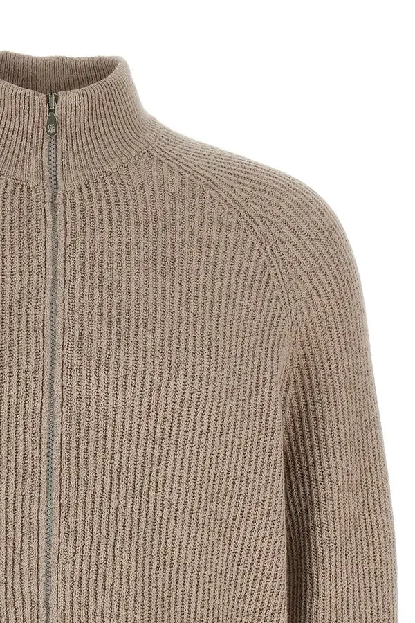 Brunello Cucinelli Malfilé English Rib Cardigan - Nude