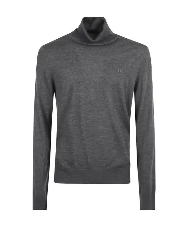 Dsquared2 Ribbed Turtleneck Pullover - Grey