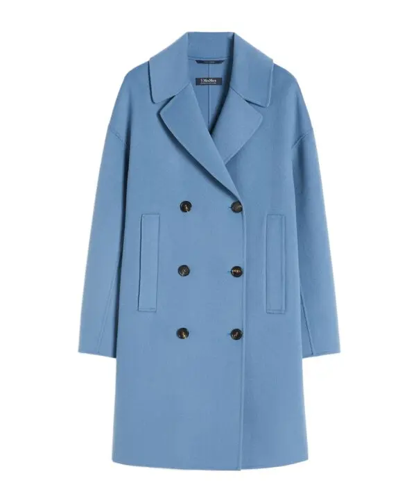 Max Mara Eden Double Breasted Coat - Blue