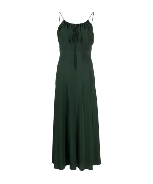 TOTEME Gathered Silk Midi Dress - Black