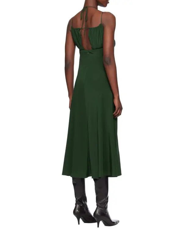 TOTEME Gathered Silk Midi Dress