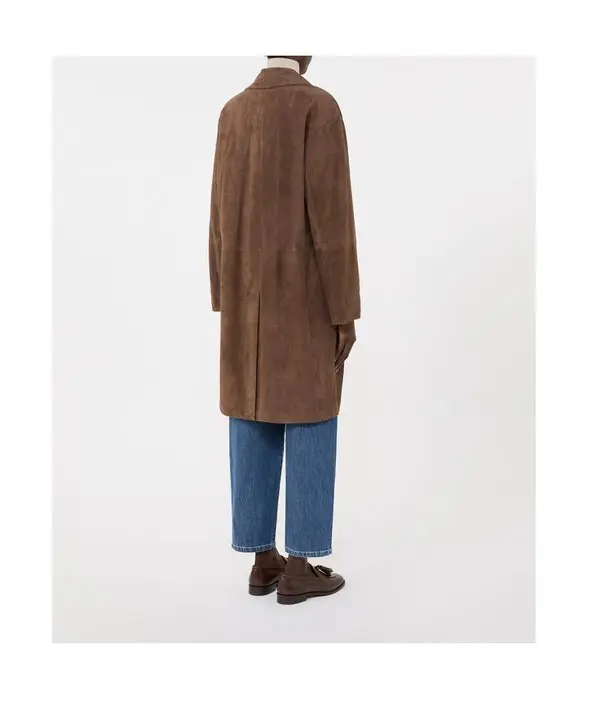 Max Mara Suede Lapel-collar Coat