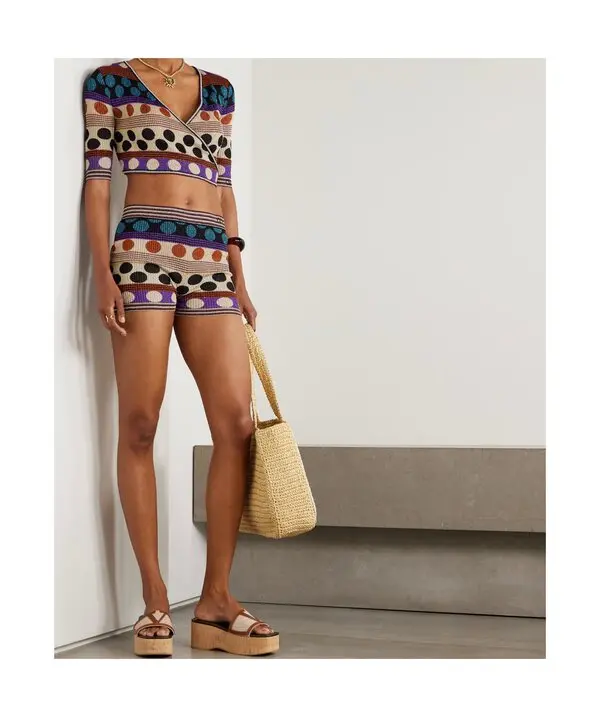 Valentino Garavani Ribbed-knit Wrap Cardigan With Metallic Thread And Tie Detail