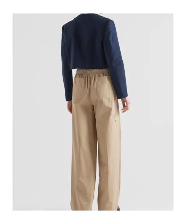 Prada Cropped Crewneck Jacket - Navy