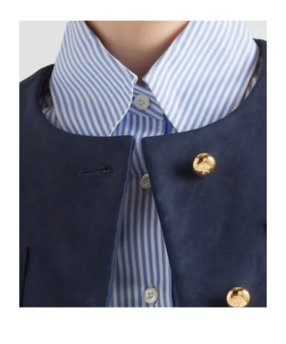 Prada Cropped Crewneck Jacket - Navy