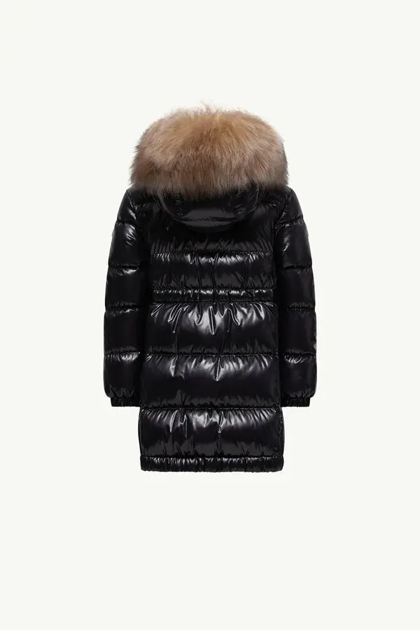 Moncler Aruna Hooded Down Jacket With Fur Trim