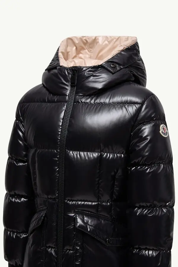 Moncler Aruna Hooded Down Jacket With Fur Trim