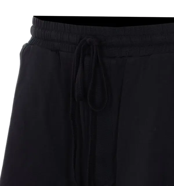 THOM KROM Elastic Waist Drawstring Shorts - Black