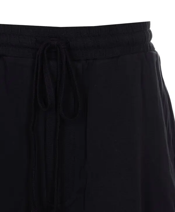 THOM KROM Elastic Waist Drawstring Shorts - Black