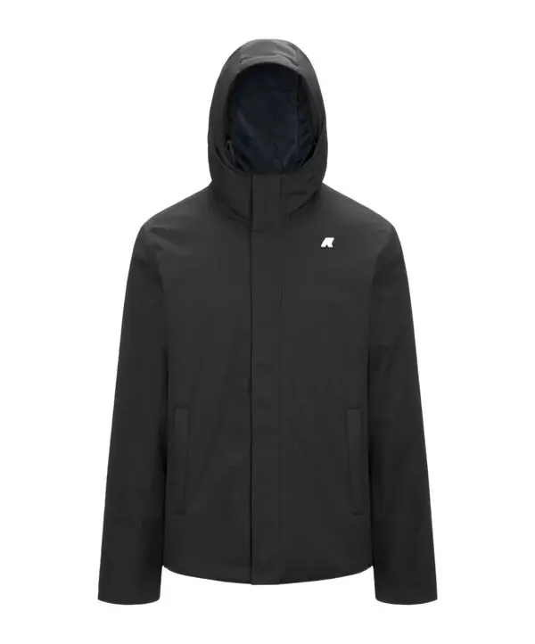 K-WAY Jacko Twill Hooded Windbreaker - Black