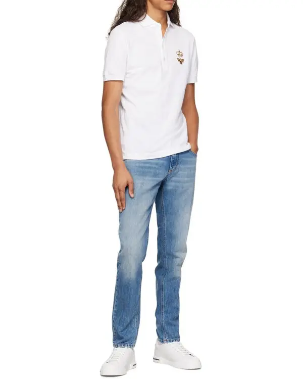 Dolce & Gabbana Logo Plaque Straight Leg Jeans - Gray
