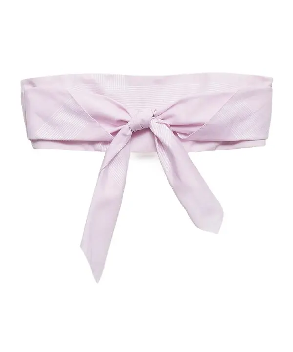 Prada Checked Cotton Bandeau Top - Snow Pink