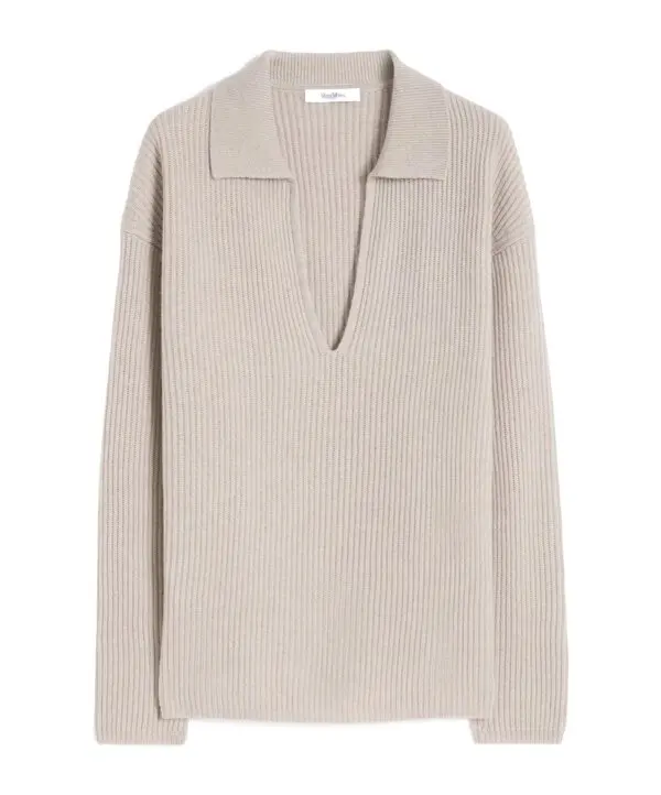 Max Mara Long-sleeved Cashmere Sweater - Beige