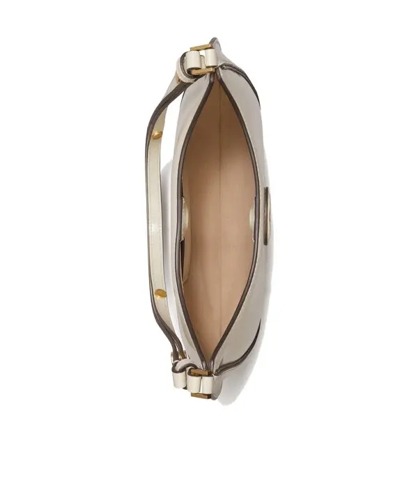 Tory Burch Logo Plaque Shoulder Bag - Nude