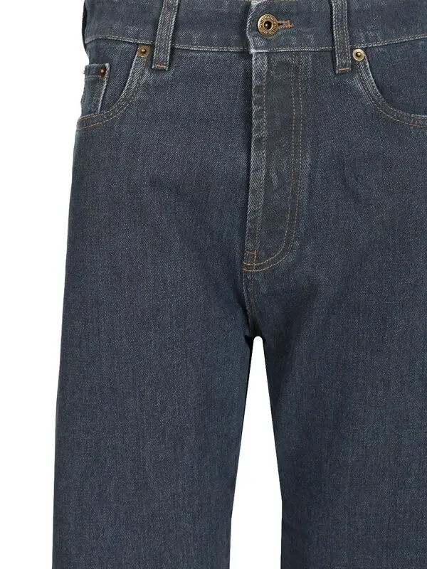 Miu Miu Flocked Denim Jeans - Blue