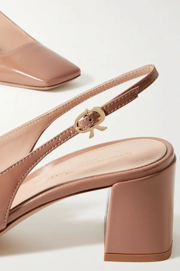 GIANVITO ROSSI Square Toe Slingbacks With Buckle Detail