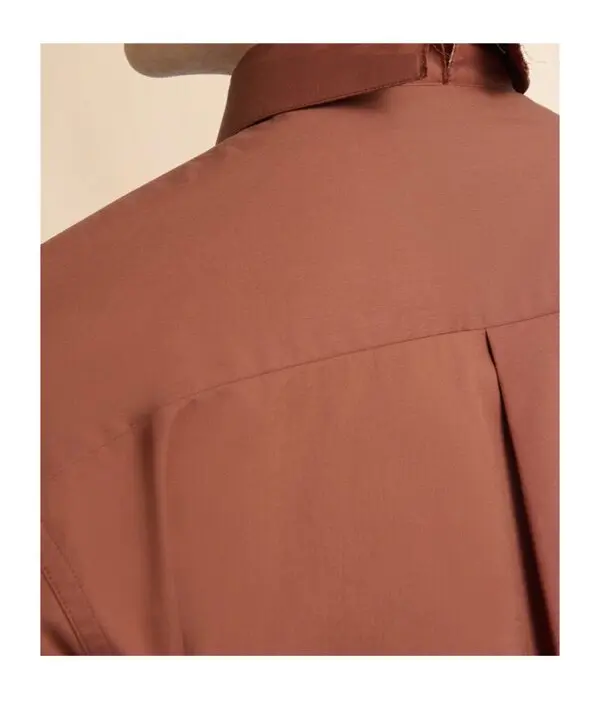 Marni Brown Cotton Poplin Shirt With Mending Logo - Maroon