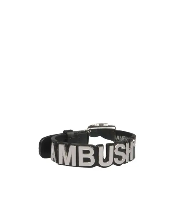 AMBUSH Nameplate Logo Leather Bracelet - Black