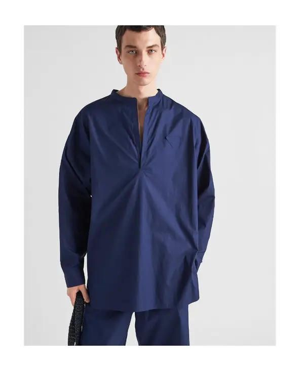 Prada Logo-triangle Long-sleeved Shirt