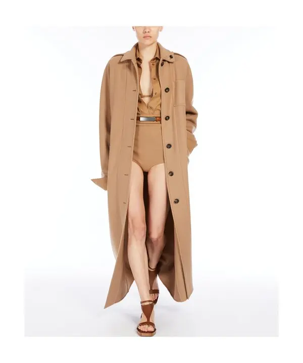 Max Mara Single-breasted Coat With Pocket Detail