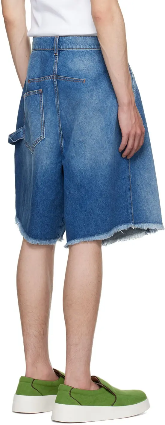 J.W.ANDERSON Twisted Wide-leg Denim Shorts