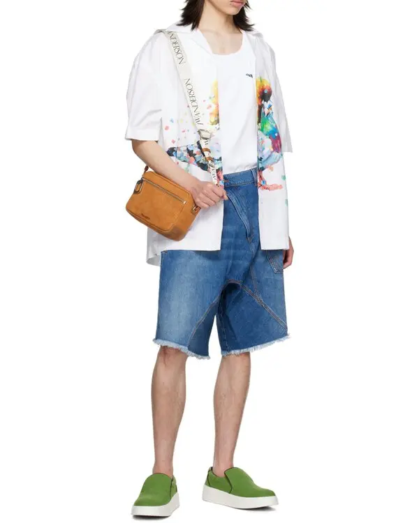 J.W.ANDERSON Twisted Wide-leg Denim Shorts
