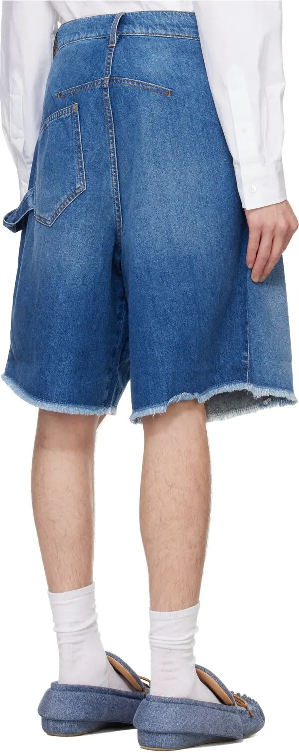 J.W.ANDERSON Twisted Wide-leg Denim Shorts